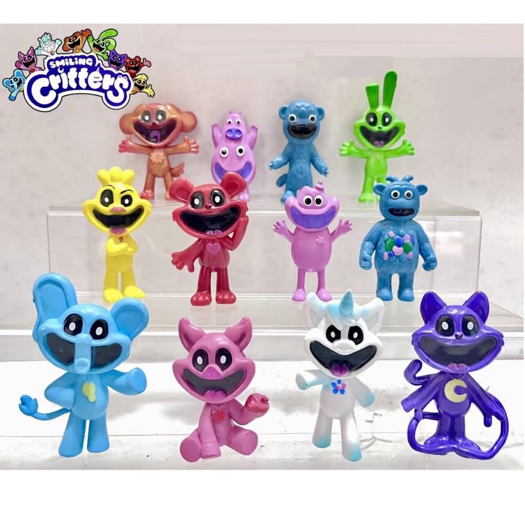 10 Styles/Ser 2.5-4.5 Inch Smiling Critters Animals Pvc Figures Model ...