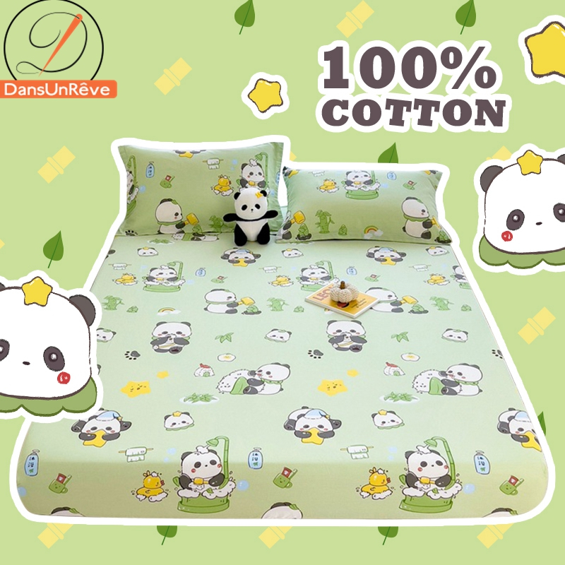 DANSUNREVE cadar cotton ins Fitted cadar Sheet Panda Print 1200TC ...