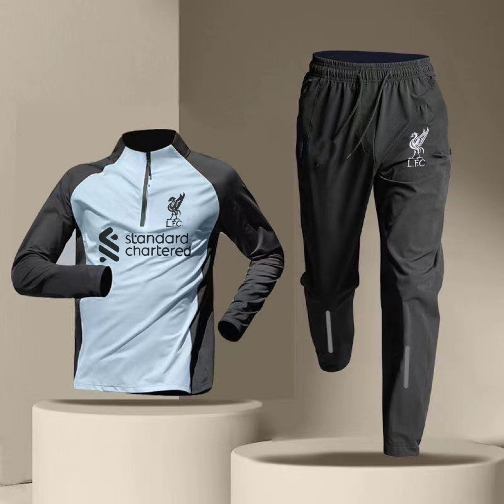 Men's Football Training Shirt Liverpool Long Sleeve Soccer Warm-up Set ...