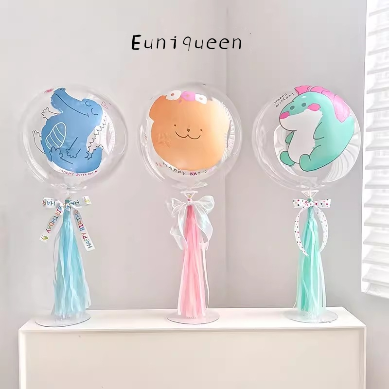 ins Birthday Balloons Cute Graffiti Dinosaur Transparent Bobo Ball ...