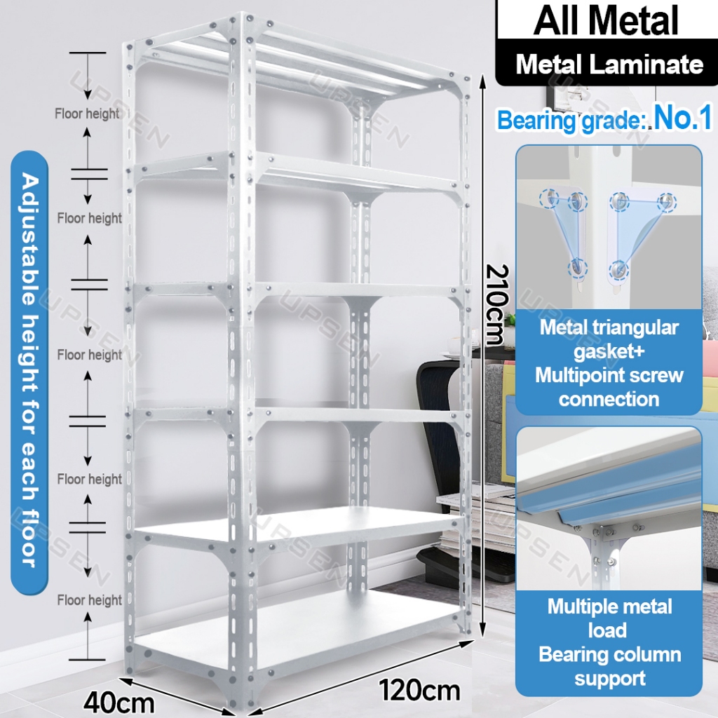 3/6 Tier Metal Boltless Rack Home kitchen Store Storage Rack Warehouse ...