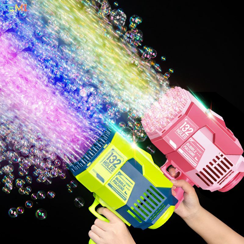 TEMI Bubble with LED Lights Rainbow Bubble Machine Bubbles Rocket ...