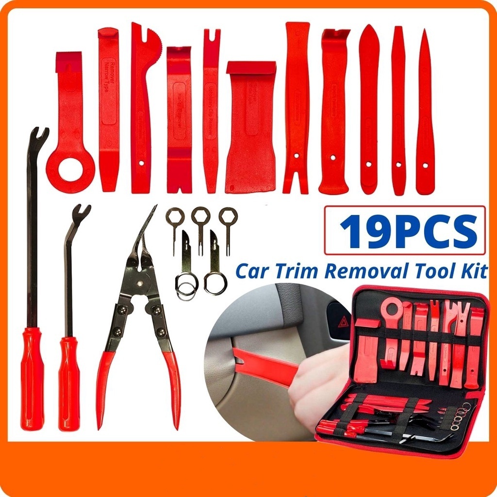 19PCS Car Clip Remover Tool Kit Trim Clip Plier Set Car Door Dashboard ...