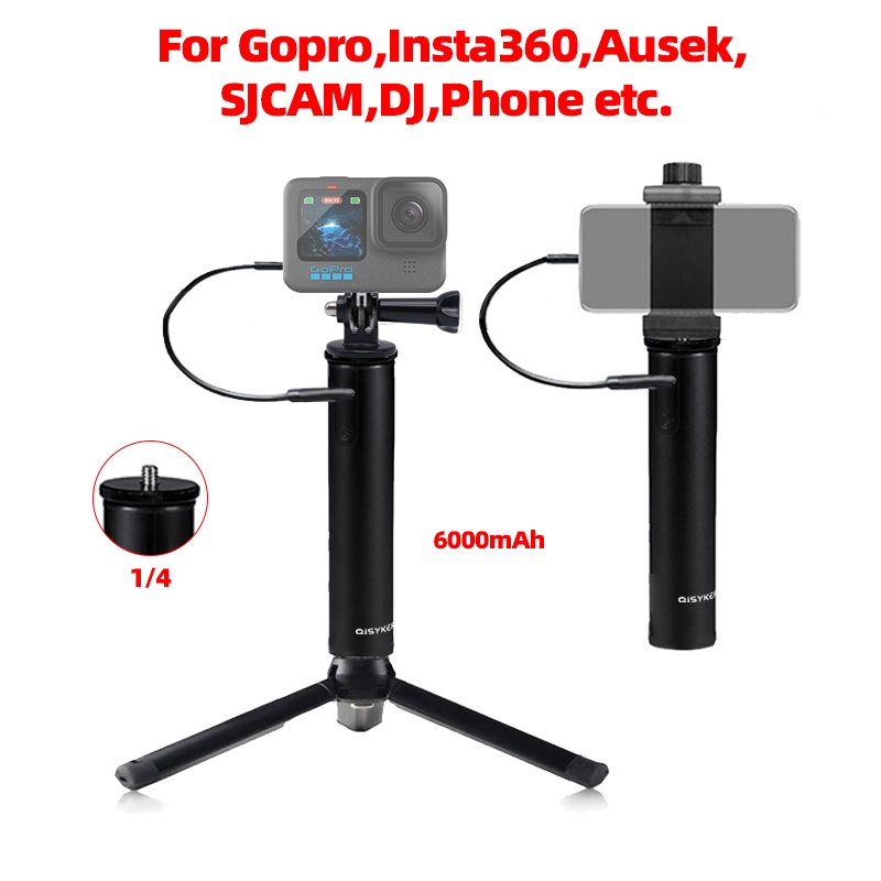 Handheld 6000mAh Camera Battery Charge Selfie Stick Metal Type-C For ...