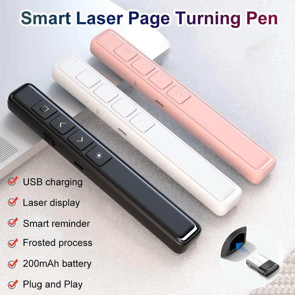 USB Laser Pointer Wireless Presentation 2.4GHz Remote Control PowerPoint Presenter PPT Clicker ...