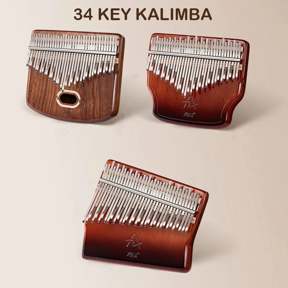 ZANI Professional Kalimba 34 Key Thumb Piano Solid Wood Beech Wood 34 ...
