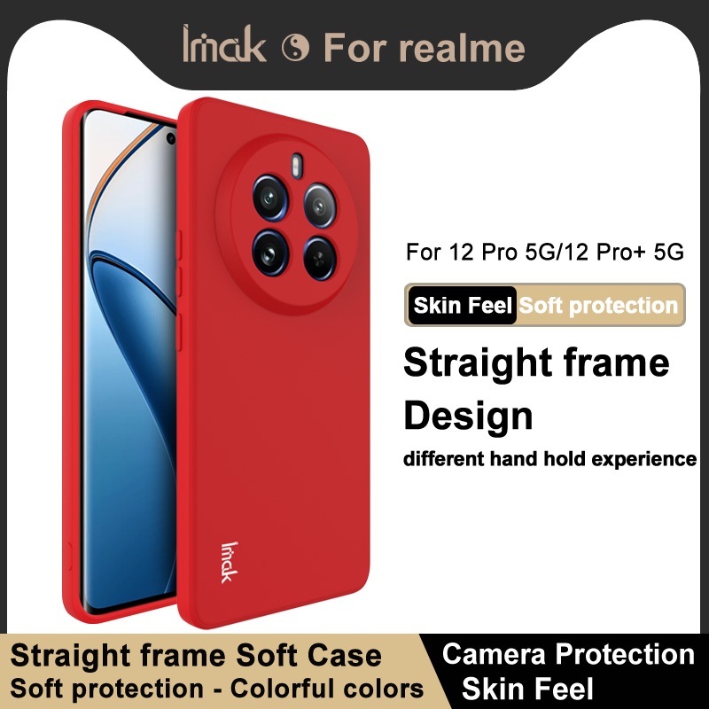 Realme 12 Pro Plus 5G Soft TPU Phone Case with Straight Side Edge Imak ...