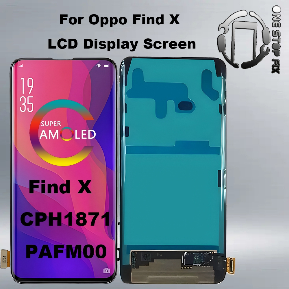 Original AMOLED LCD For Oppo Find X Display Screen Touch Panel Digitizer For Oppo FindX CPH1871 ...