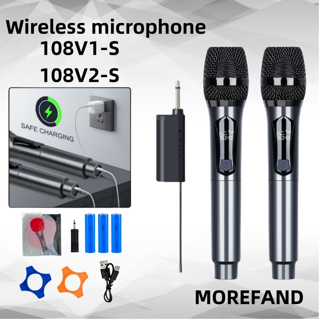 108V1-S Uhf Wireless Microphone Dual Microphone Microphone Receiver ...