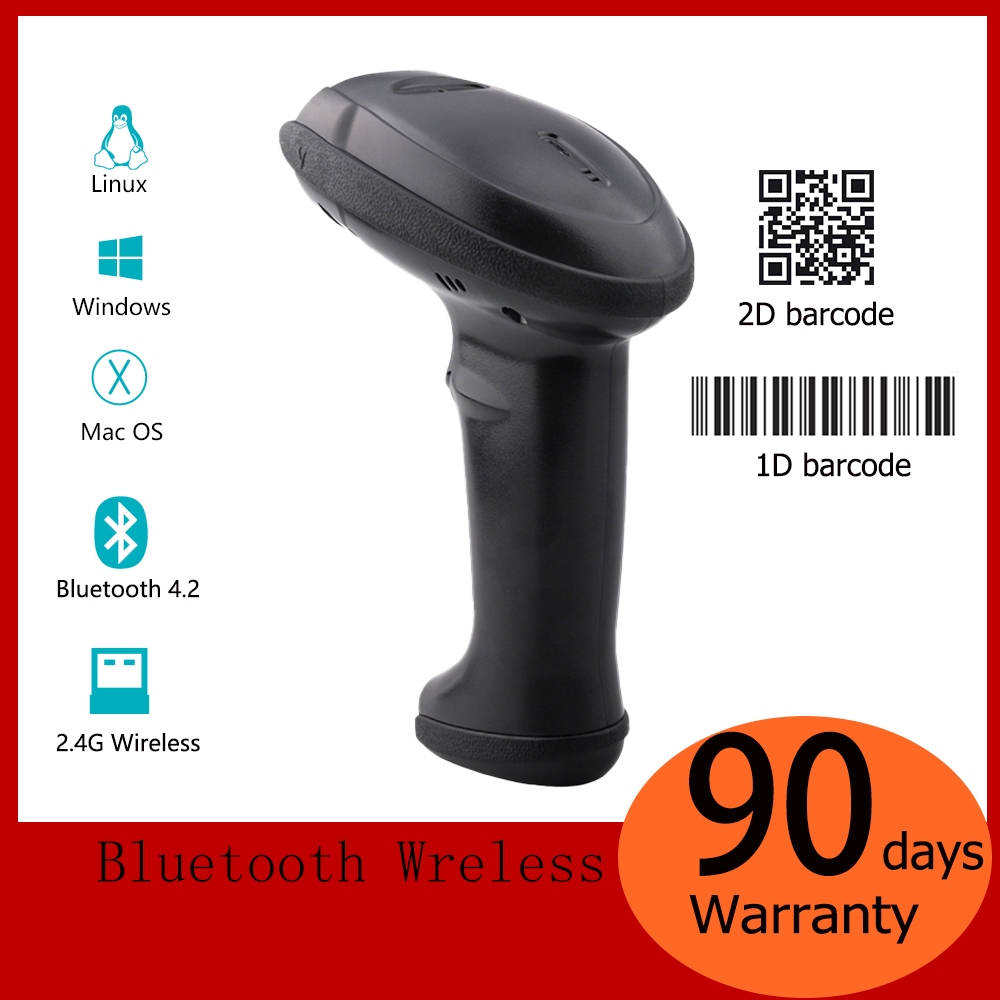 Bluetooth Wireless Handheld Barcode Scanner 1D 2D QR Code PDF417 ...