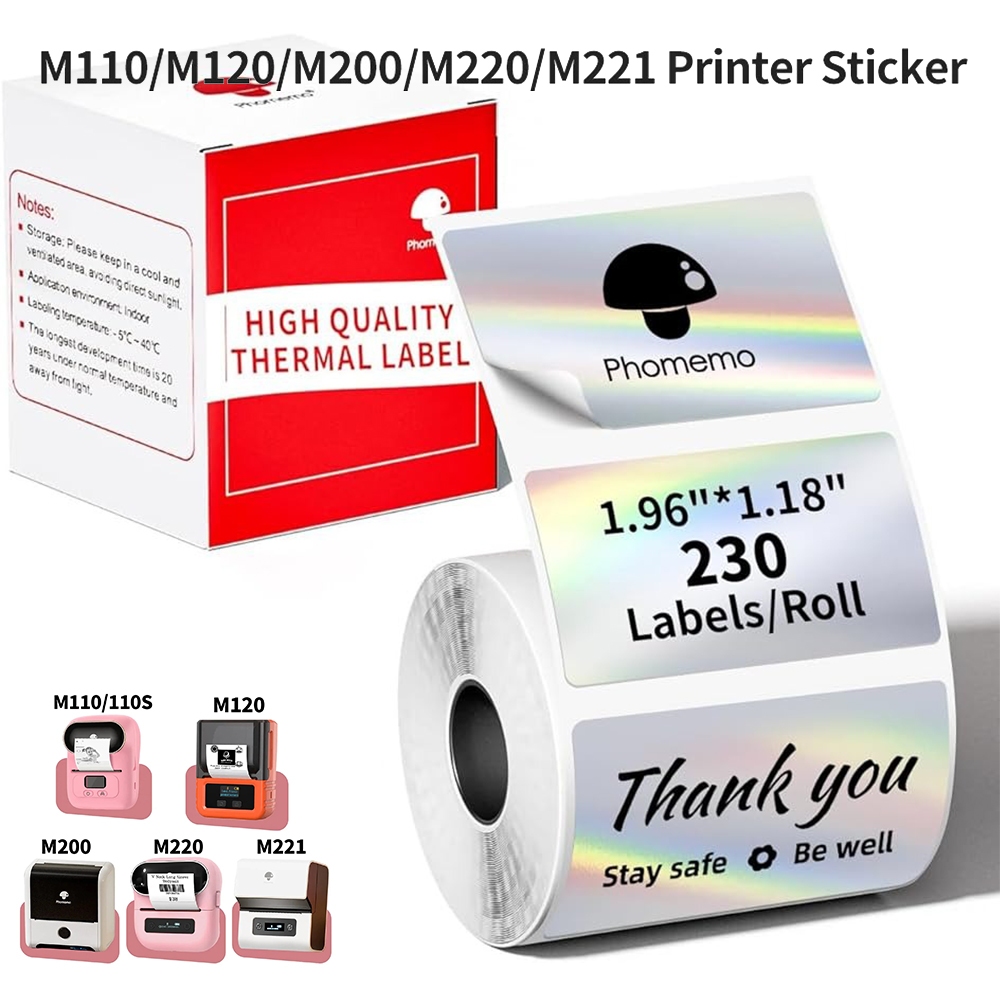Phomemo Reflective Colour Thermal Label Sticker For M110/M120/M200/M220/M221/241BT/D520 | Shopee ...