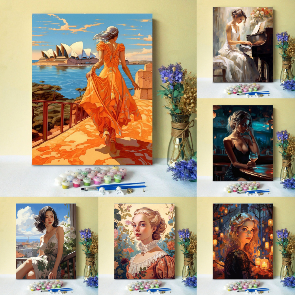 【ORFON】40×50cm Painting By Number/canvas painting/Women/Artistic Creative Painting/Hand drawn ...