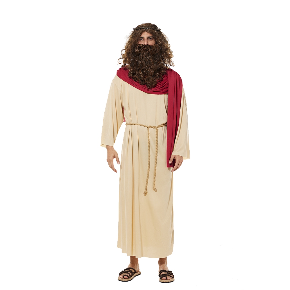 Ready Stock Adult Morph Jesus Costume Men Jesus Wig And Beard Jesus ...