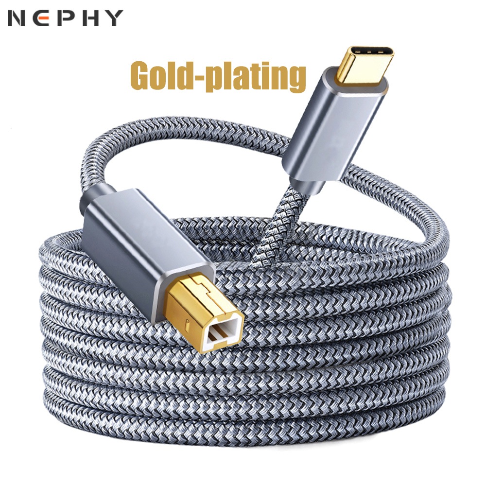 Gold plating USB C to B Cable for Printer Scanner Electric Piano Organ ...