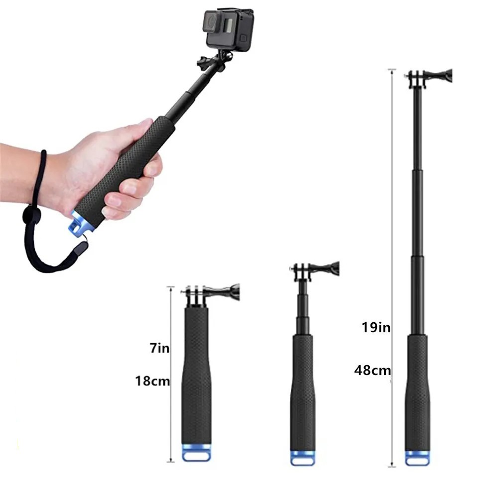 48cm Aluminum Alloy Extendable Handheld Selfie Stick Telescoping Pole ...