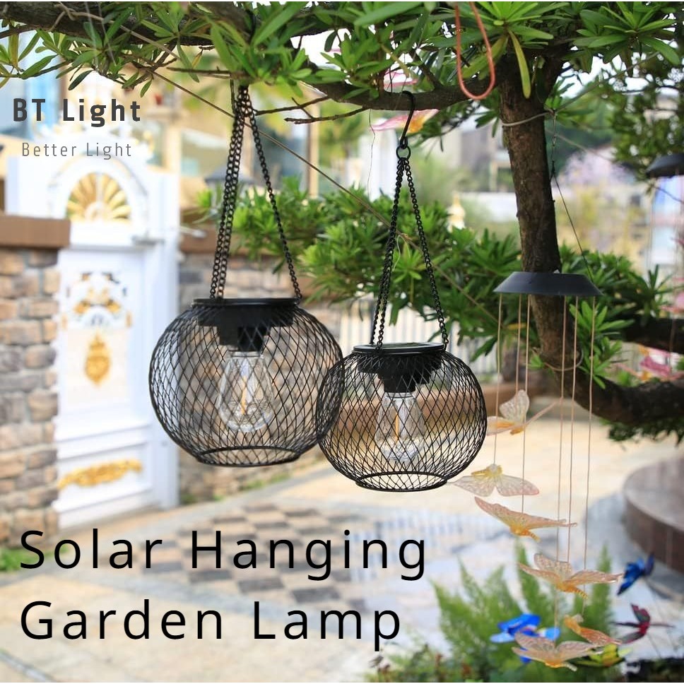 Outdoor Solar Hanging Garden Lamp, Solar Lights Outdoor Garden Metal ...