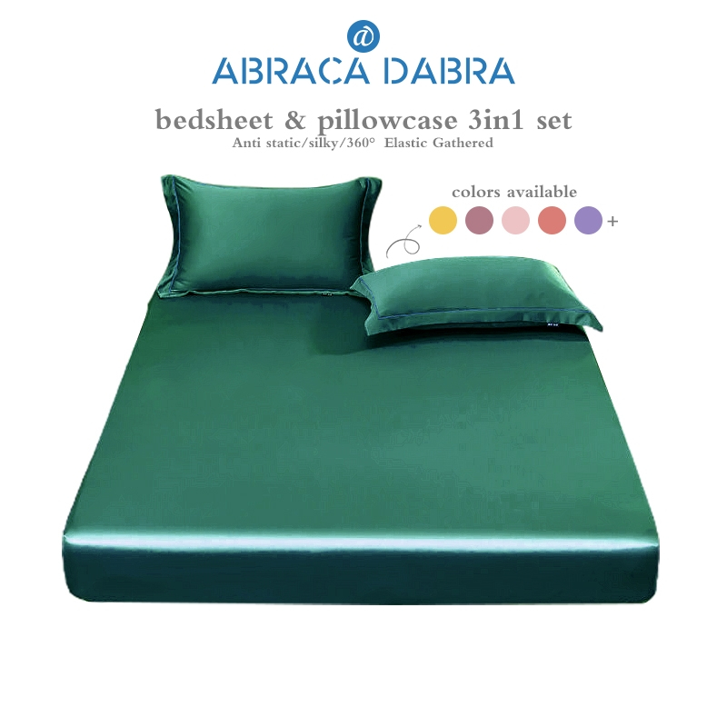 Abraca Dabra 3 In 1 Smooth Silk Fitted Bedsheet Set - Single/Super ...