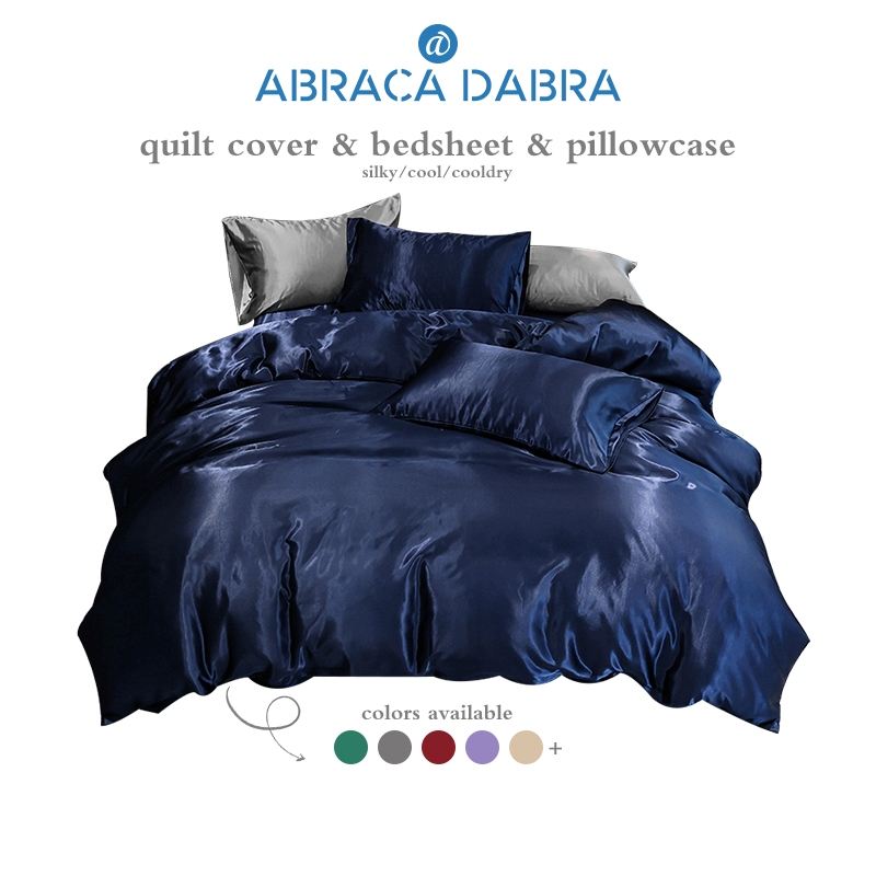 Abraca Dabra Soft Satin Silky Duvet Cover Set With Zipper - Single ...