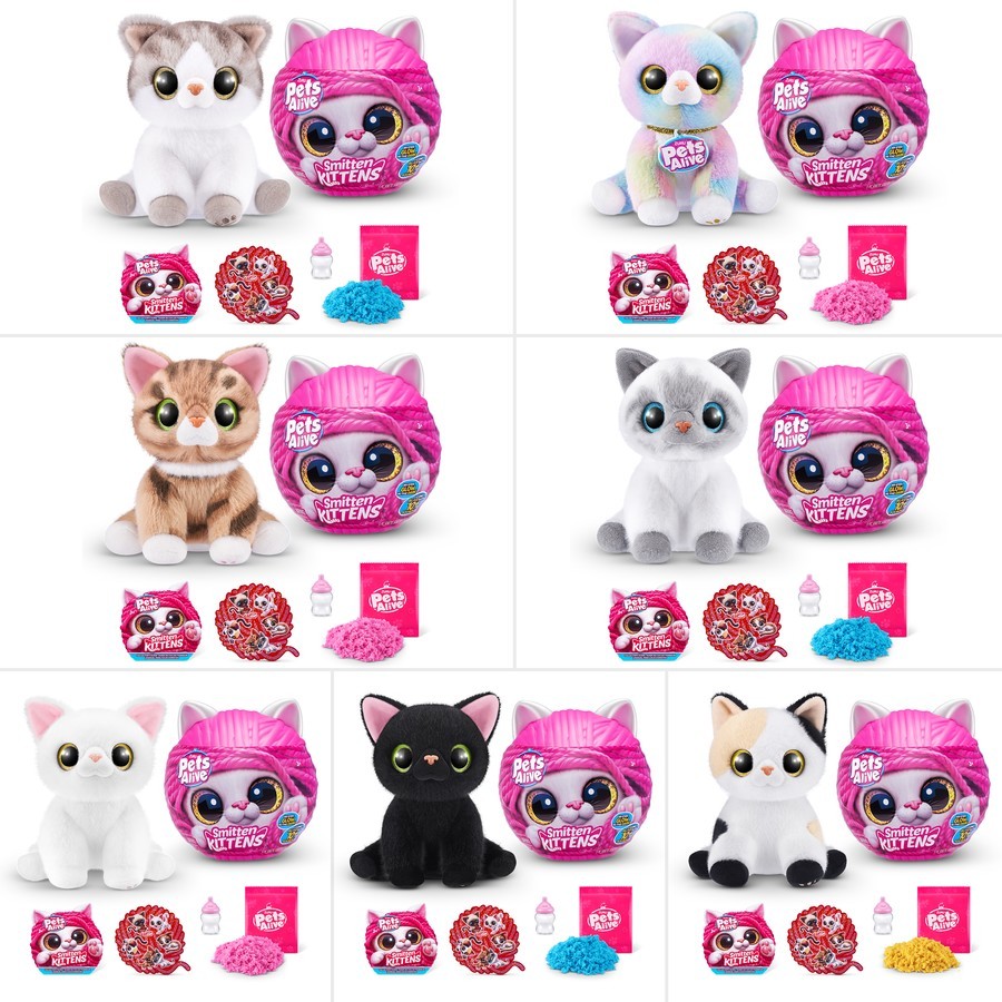 Pets Alive Smitten Kittens Surprise by ZURU Nurture Play Soft Toy ...