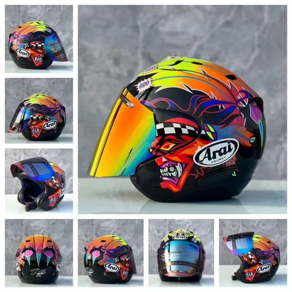 Arai Oriental Gloss Blue Dragon Mount Fuji Koi Fish With Arai Helmet ...