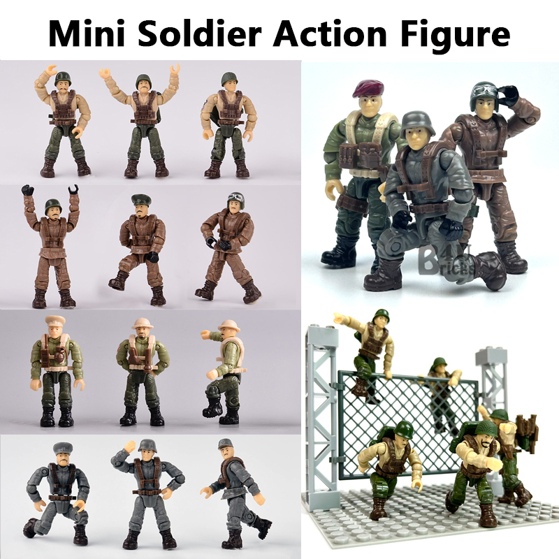 4Ubricks Micro Action Figures Military Soldiers Minifigures Toy Mega ...