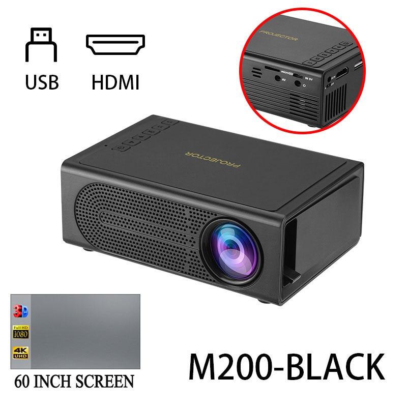 Mini Projector For Phone Small projector HDMI USB Laptop Wired ...