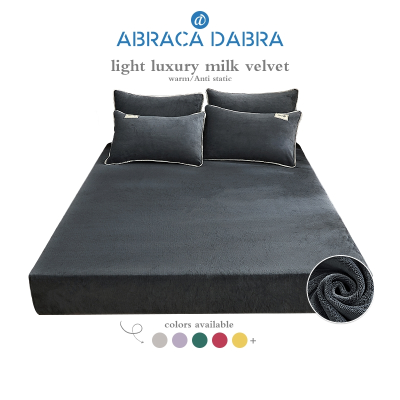 Abraca Sunny Sunny Breathable Crystal Velvet Fitted Bed Sheet - Single ...