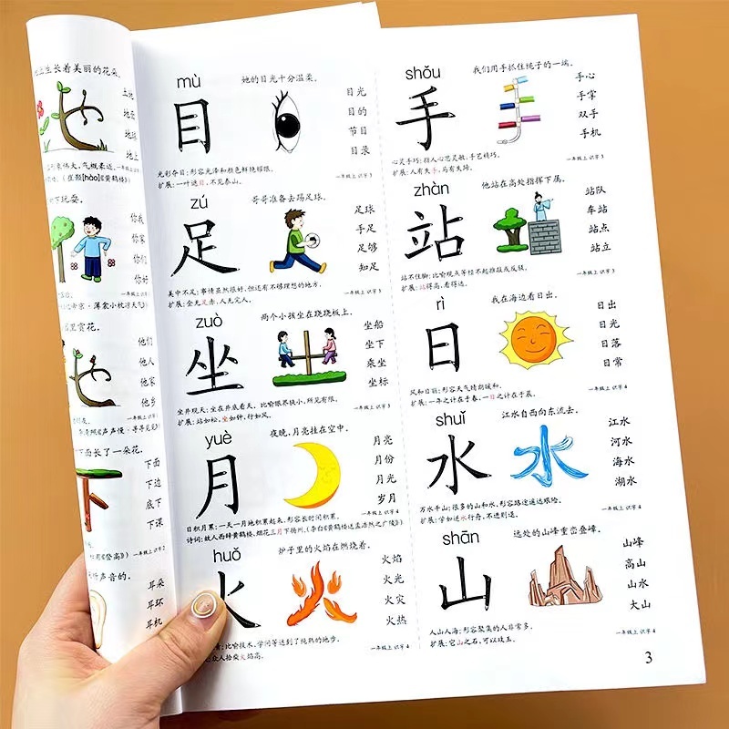 160pages Chinese Words Reading Book Basic Chinese Characters Study Book ...