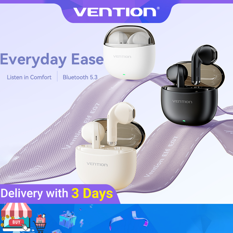 Vention Elf E06 Bluetooth 5.3 Earbuds with AI-Based ENC Earphone High ...