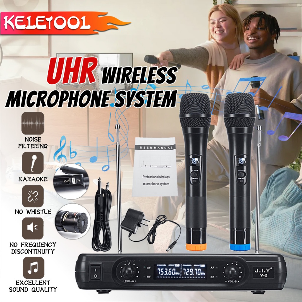 UHF Karaoke Wireless microphone home professional system +2 Handheld ...