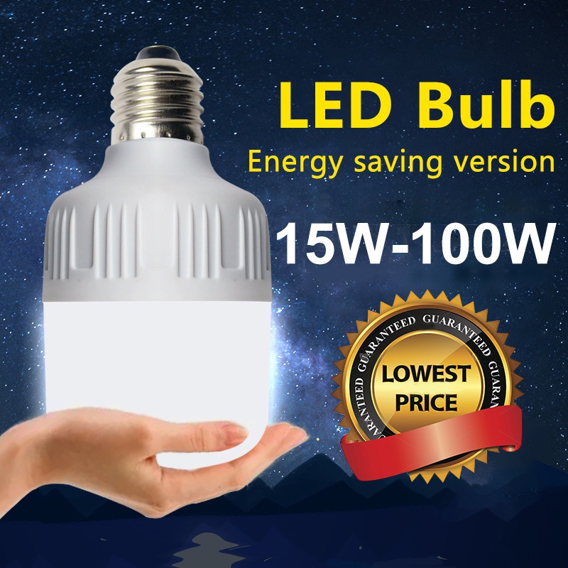 E27 Light Led Bulb Lampu 100W/80W/50W/30W/20W/15W White Light Mentol Lamp led 灯 | Shopee Malaysia
