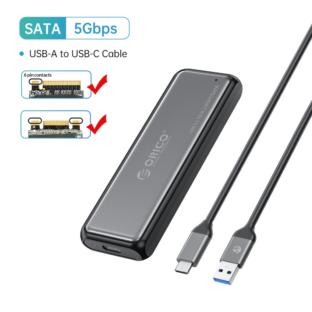 ORICO M.2 NVMe/SATA SSD Enclosure 10Gbps Tool Free M2 SSD Aluminum ...