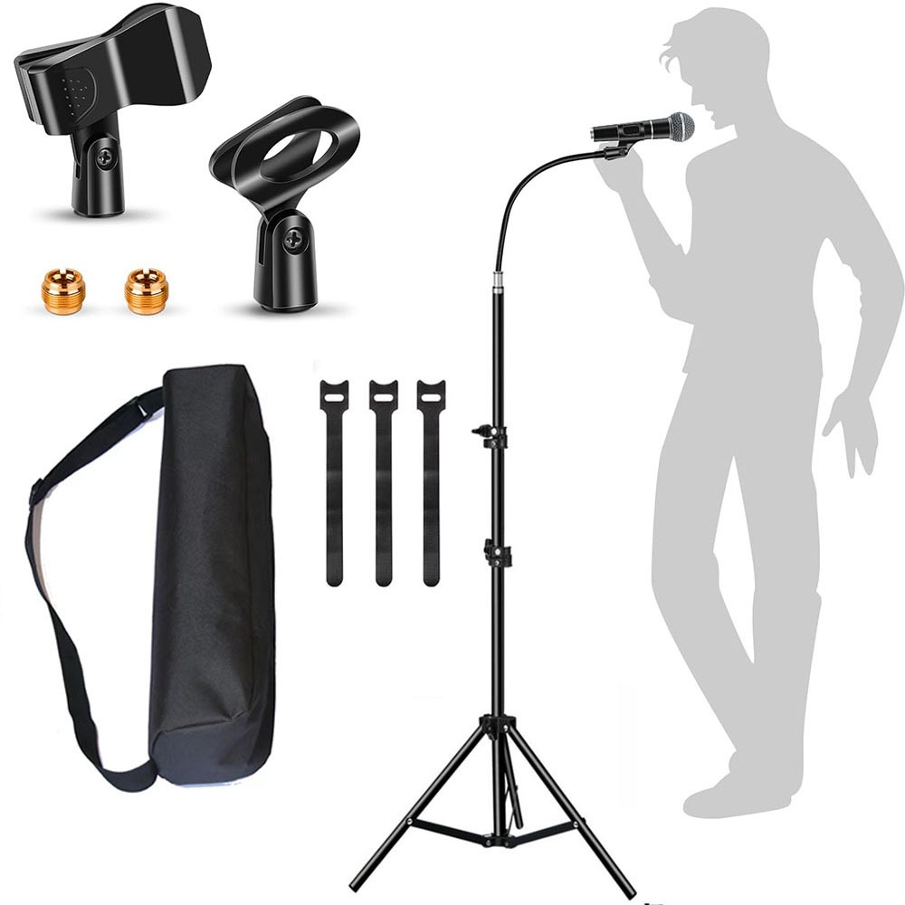 Mic Stand Detachable Gooseneck Microphone Stand Floor Height Adjustable ...