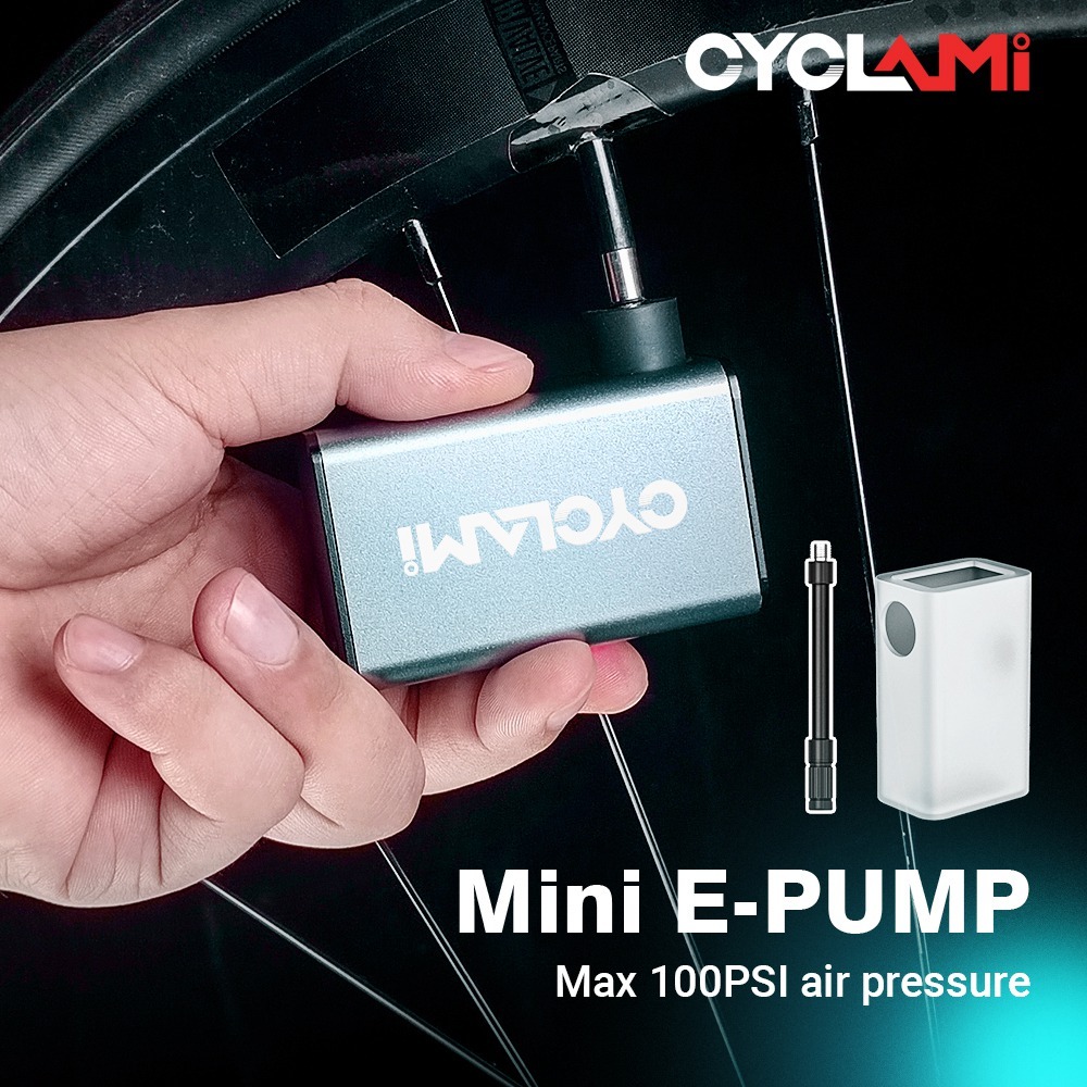 CYCLAMI A3 Mini Electric Air Pump 100 PSI Portable Bicycle Cordless FV AV Inflator Presta ...