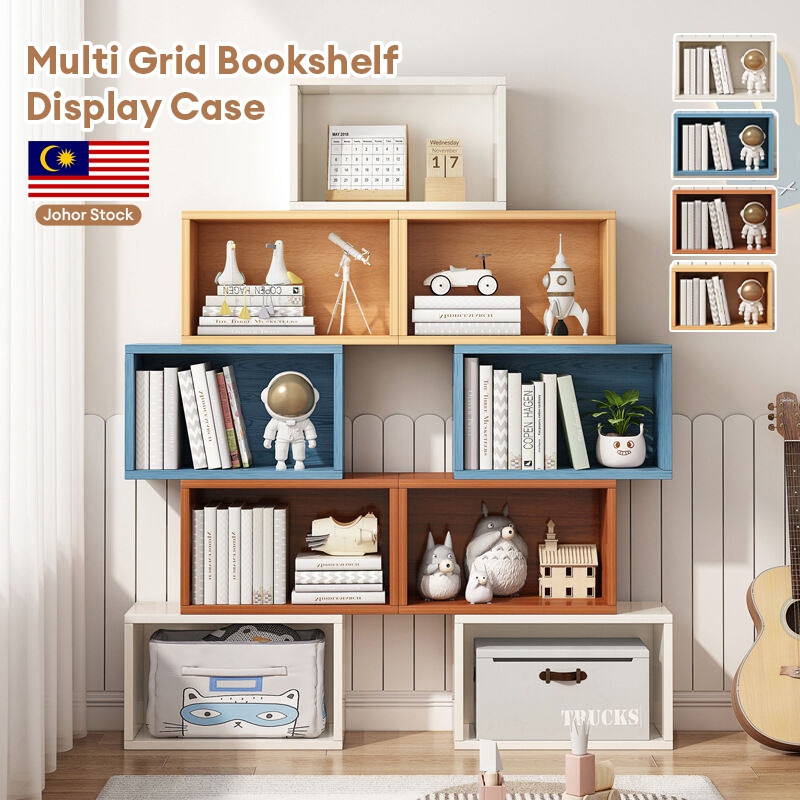 Multi Grid Bookshelf Display Case Big Storage Cabinet Book Shelf Space ...