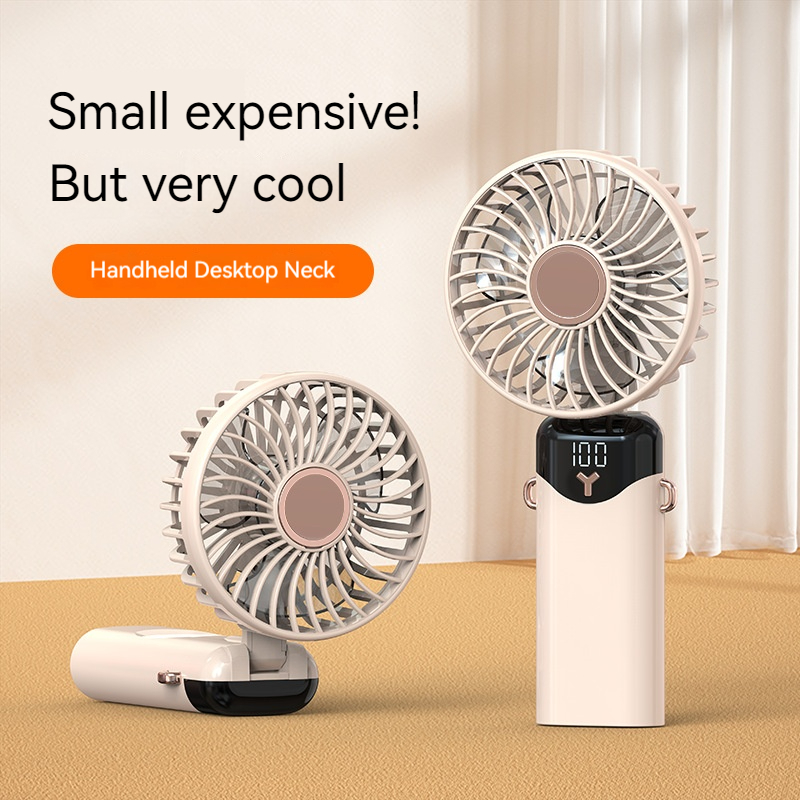 USB Mini Fan Rechargeable Portable Handheld Fan 10000mAH Digital ...