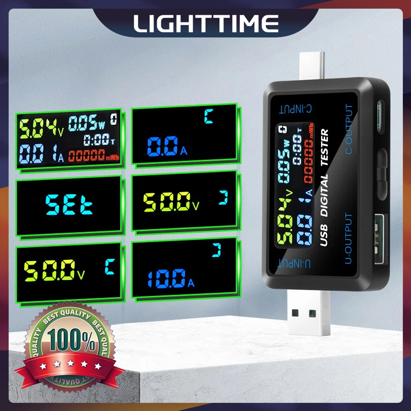 10-in-1 Type-C USB Tester Multi-function Digital Display DC 4.5~36V ...