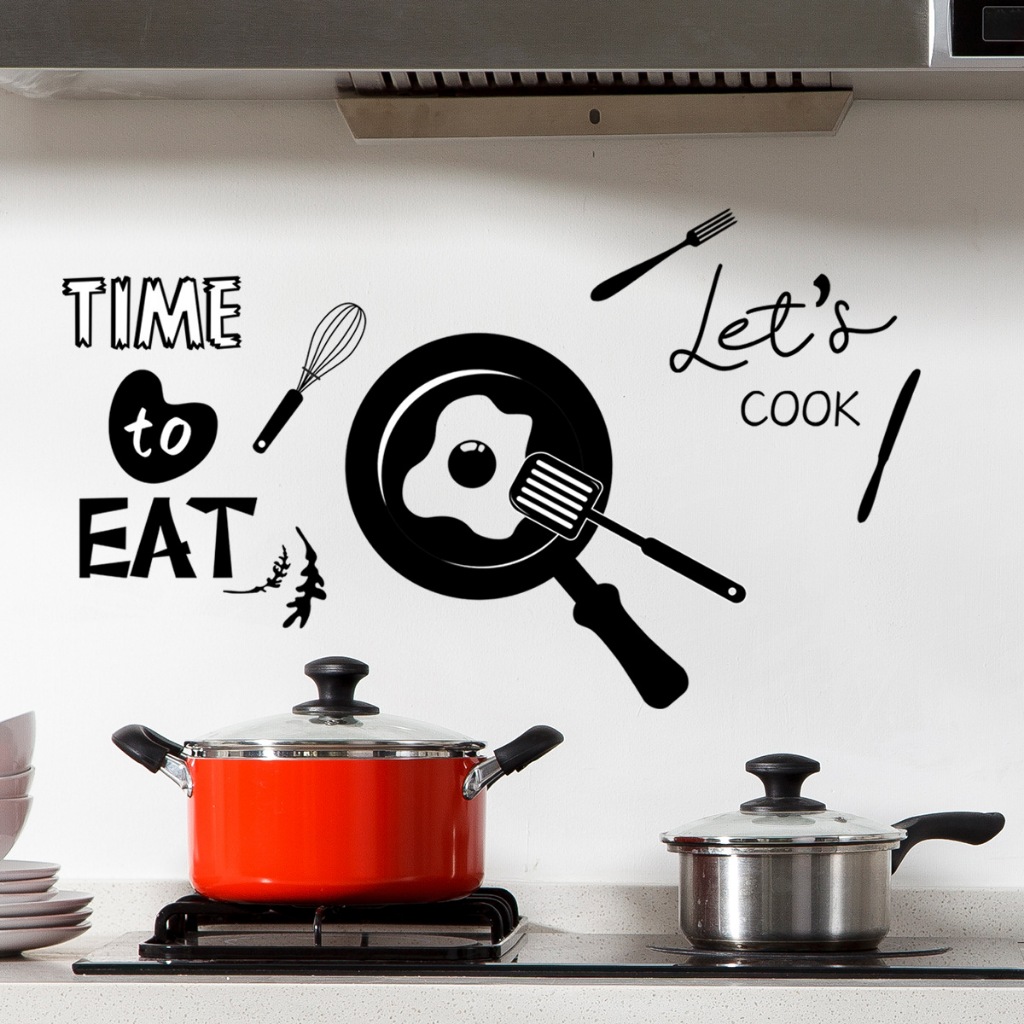 English Kitchen Plant Pot Wall Stickers Kitchen Home Decoration ...