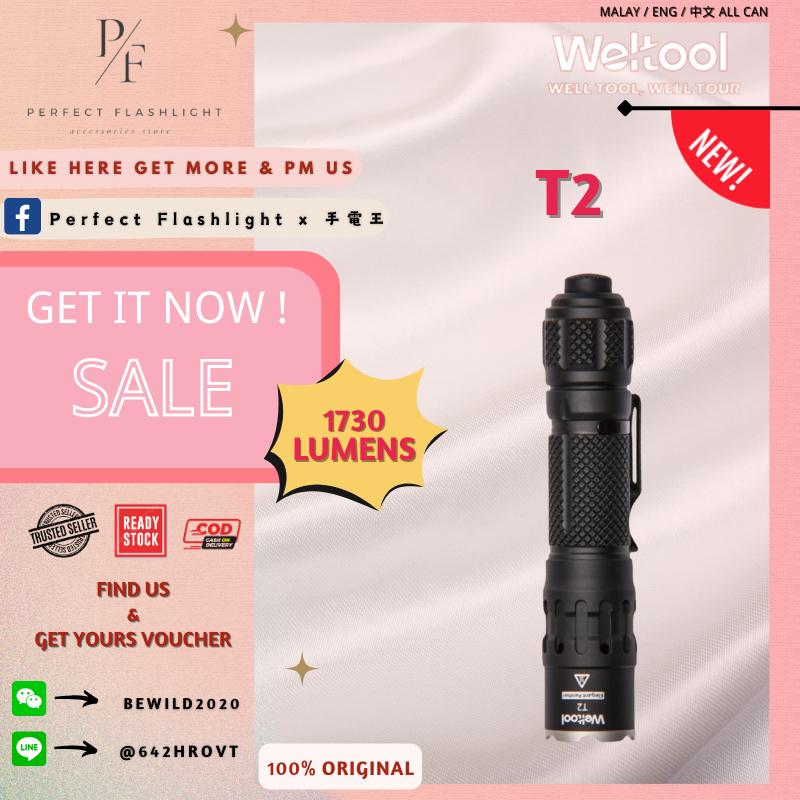 Perfect Flashlight Weltool T2 Compact 18650 flashlight | Shopee Malaysia