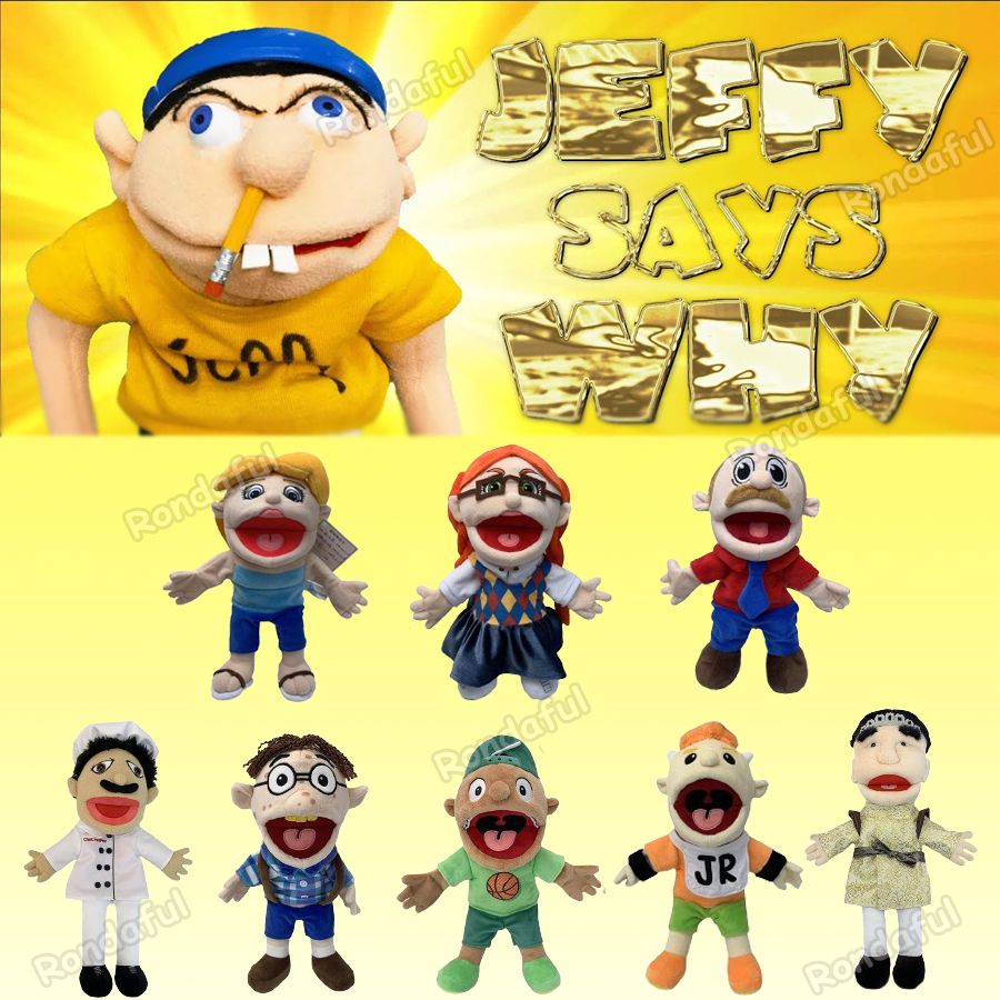 Jeffy Hand Puppets Toy Jeffy's Family Plush Puppets with Movable Mouth ...