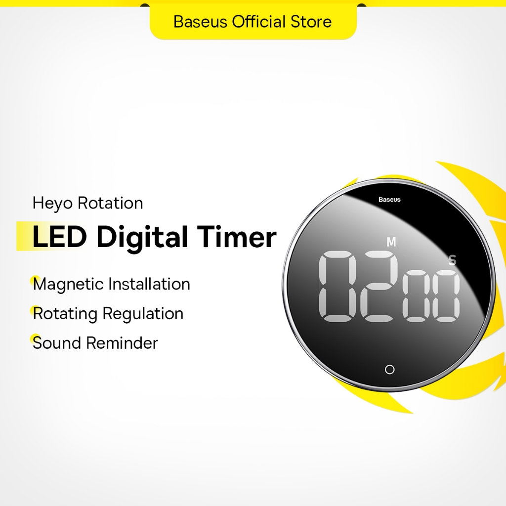 Baseus LED Digital Kitchen Timer Manual Countdown Kitchen Timer ...