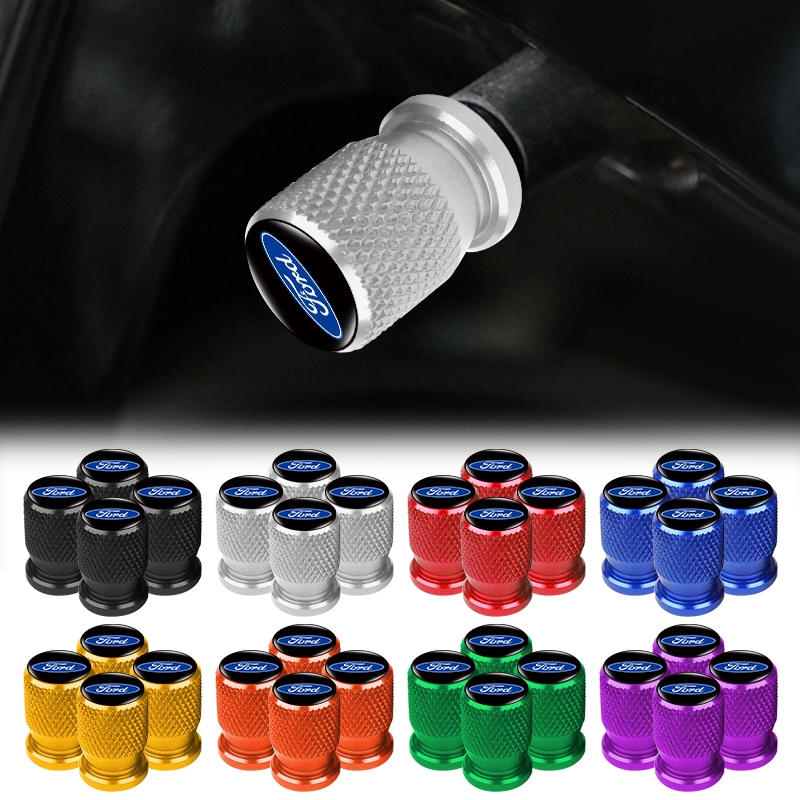 4pcs Stylish Threaded Styling Car Valve Dust-proof Cap 3D Car Logo ...