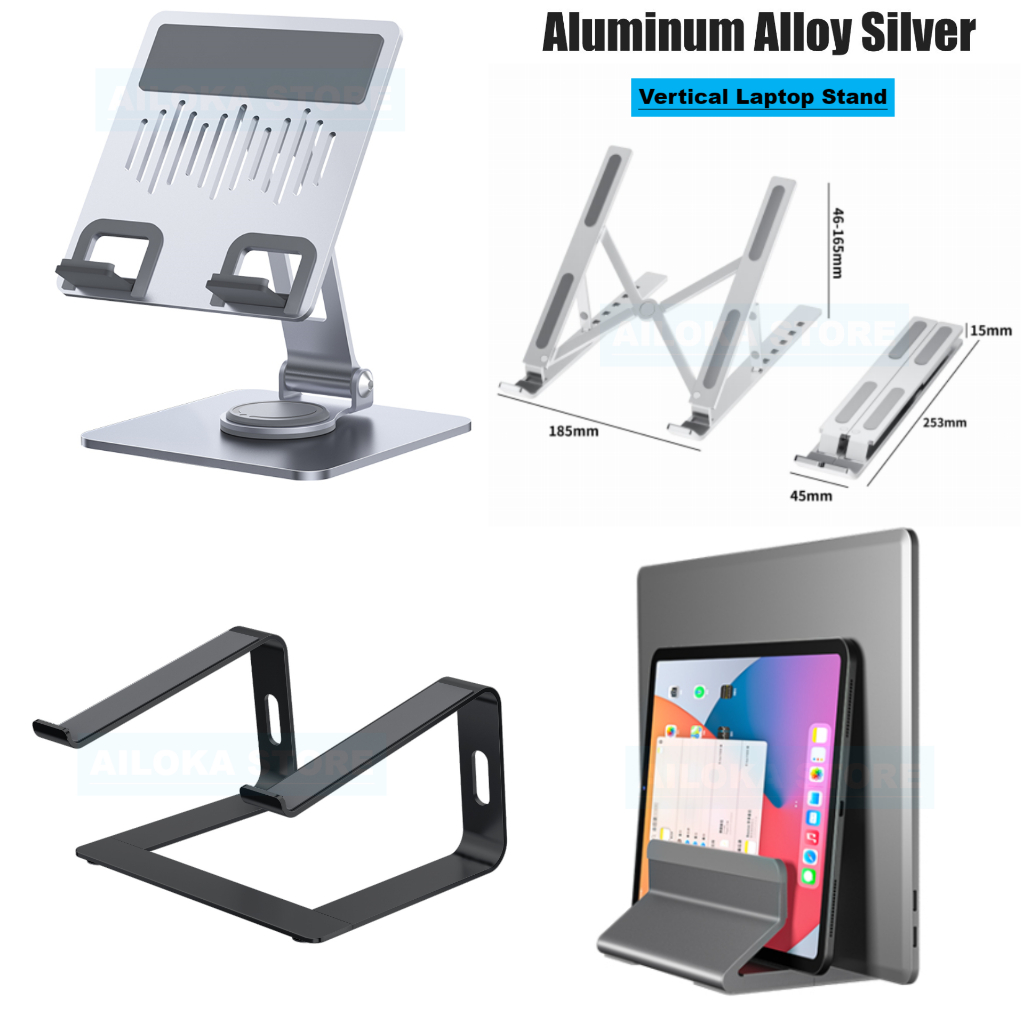 【Vertical Laptop Stand】 Truly aluminium alloy Portable Adjustable Black ...