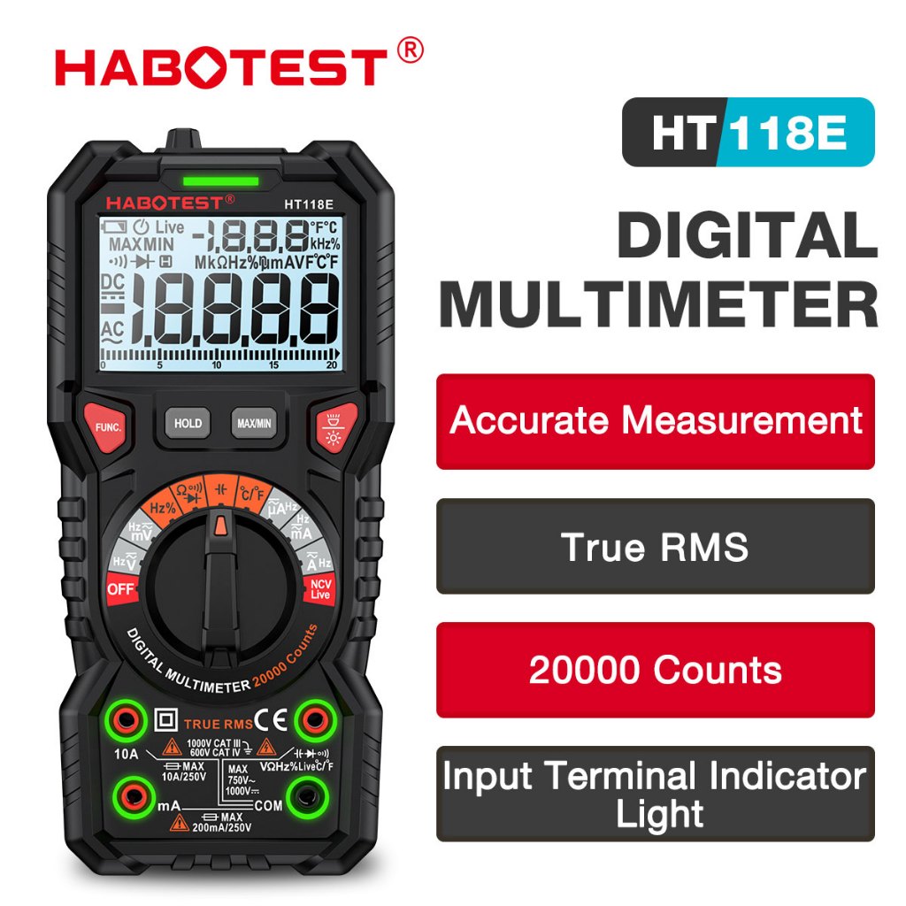 HABOTEST HT118E Digital Multimedia Mini-multimeter Tester Automatic ...