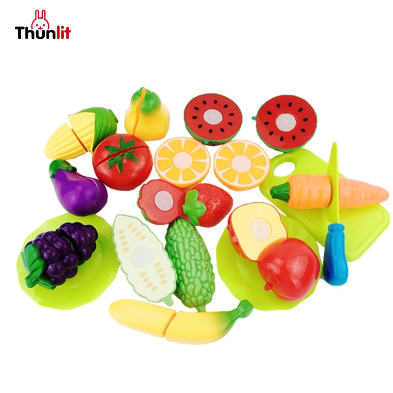 Thunlit Vegetable Fruit Food Cut Toy Set for Kids Education Toys for ...