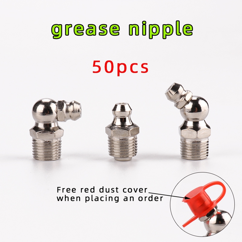 50pcs Free dust cap Grease Nipple nickel plated Grease Fitting Nut ...