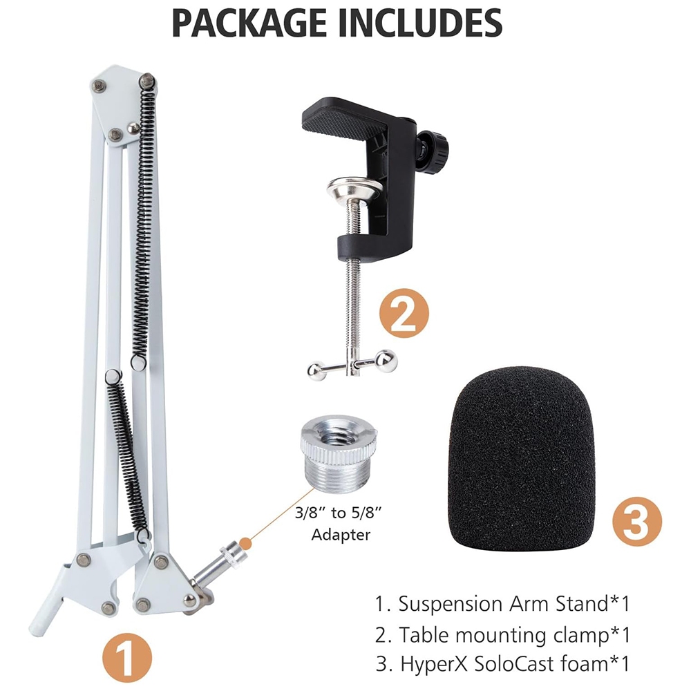 HyperX SoloCast Boom Arm - Microphone Boom Arm Compatible with SoloCast ...