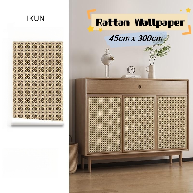 PVC Rattan Wallpaper Self Adhesive Paper Sticker DIY Waterproof Sticker ...