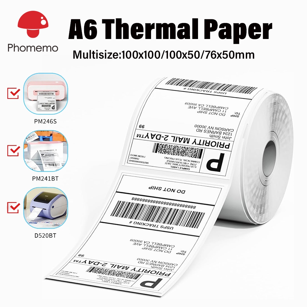 Phomemo 100X150mm Thermal Label Sticker For 241BT D520BT 344WF Waybill ...