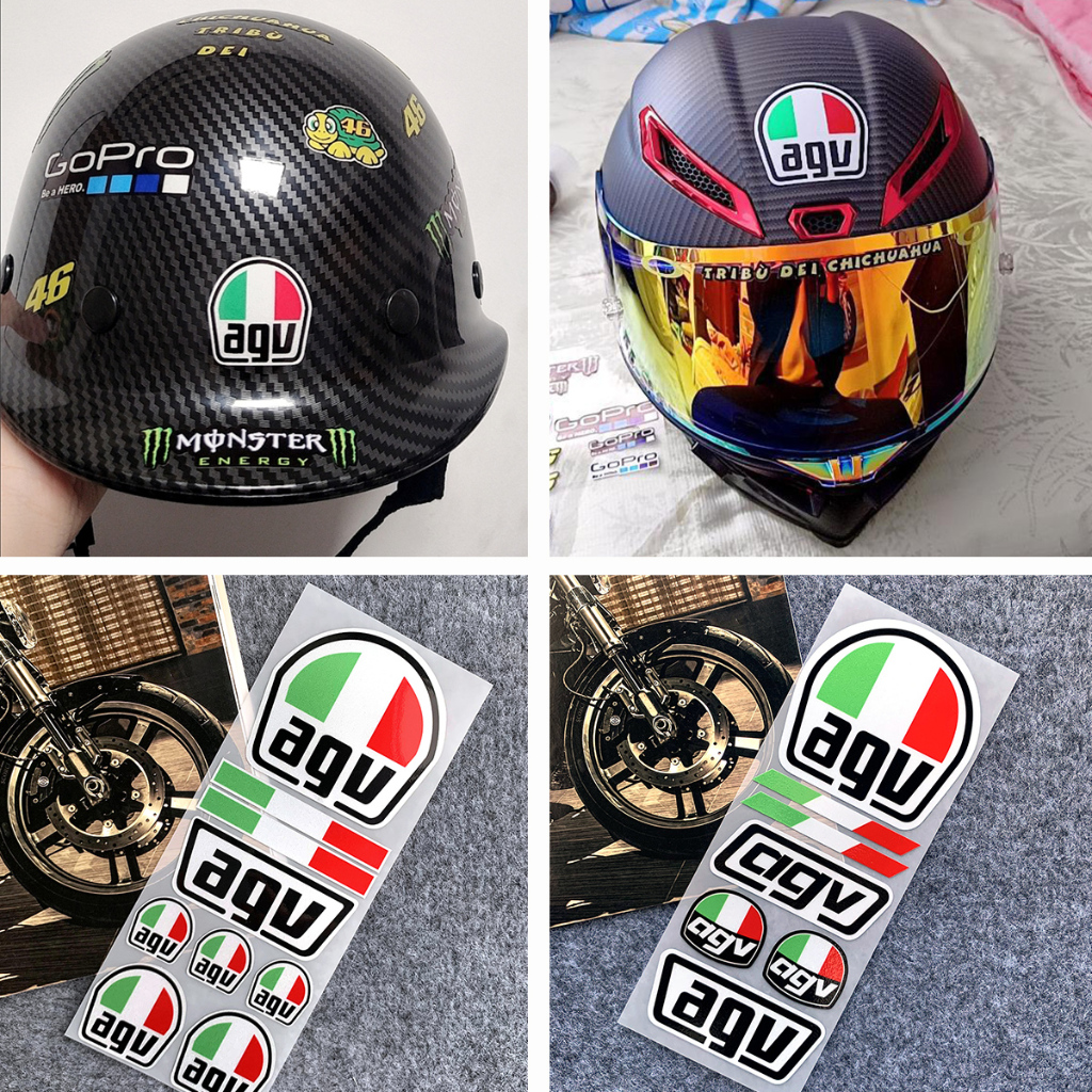 Motorcycle helmet sticker AGV reflective motorcycle AGV riding helmet ...